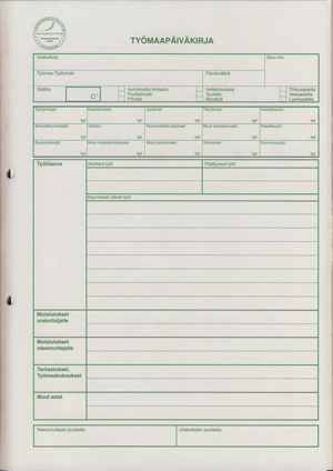 Lomakkeet ja asiakirjat viheralan urakoihin